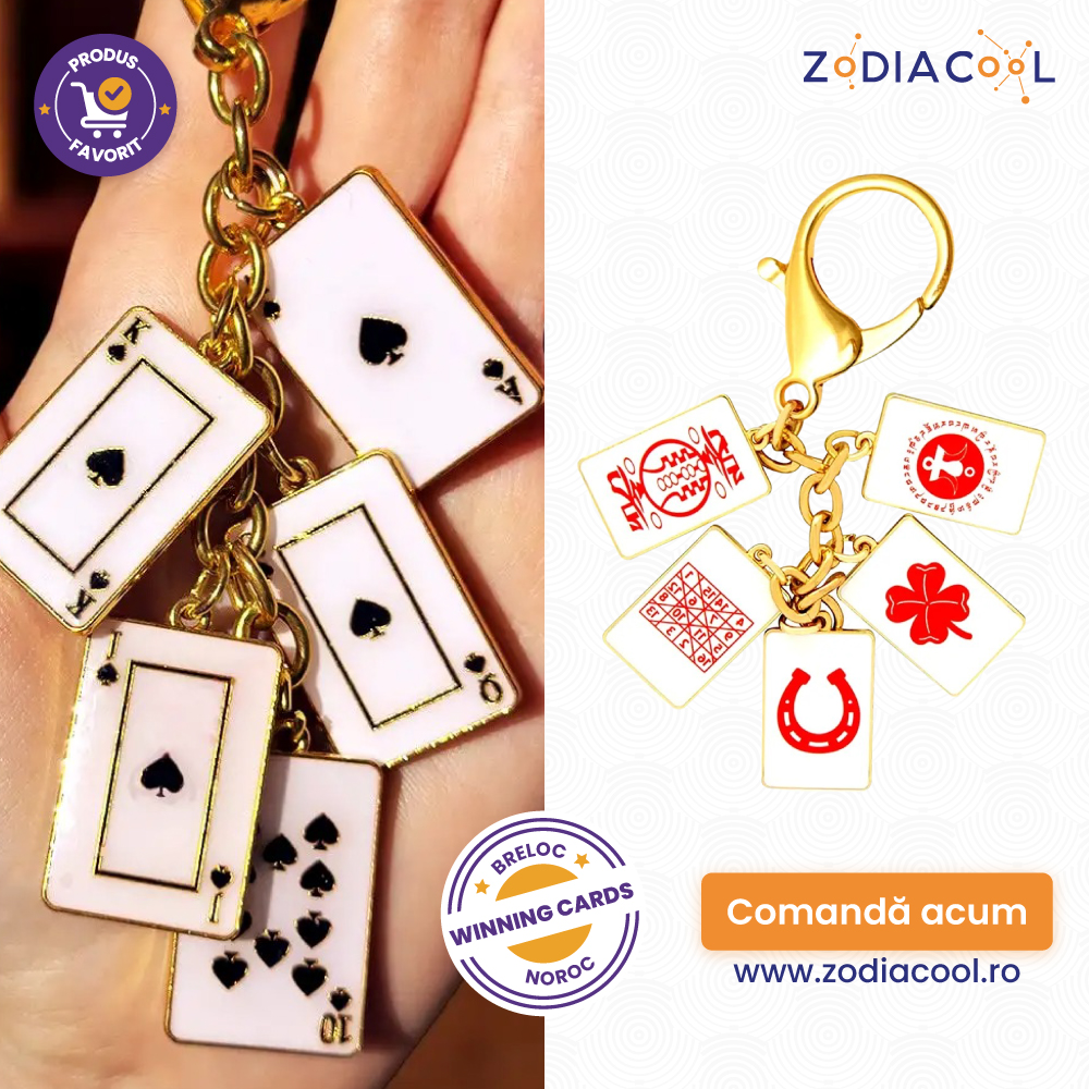 Breloc Winning Cards, amuleta de bani | Zodiacool