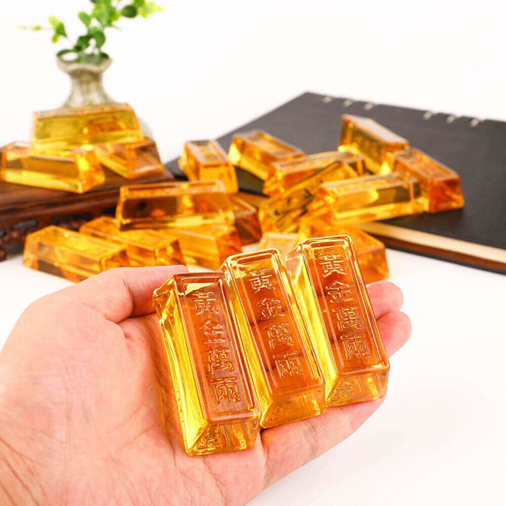 Lingou cristal, amuleta feng shui pentru bani, k9 galben | Zodiacool