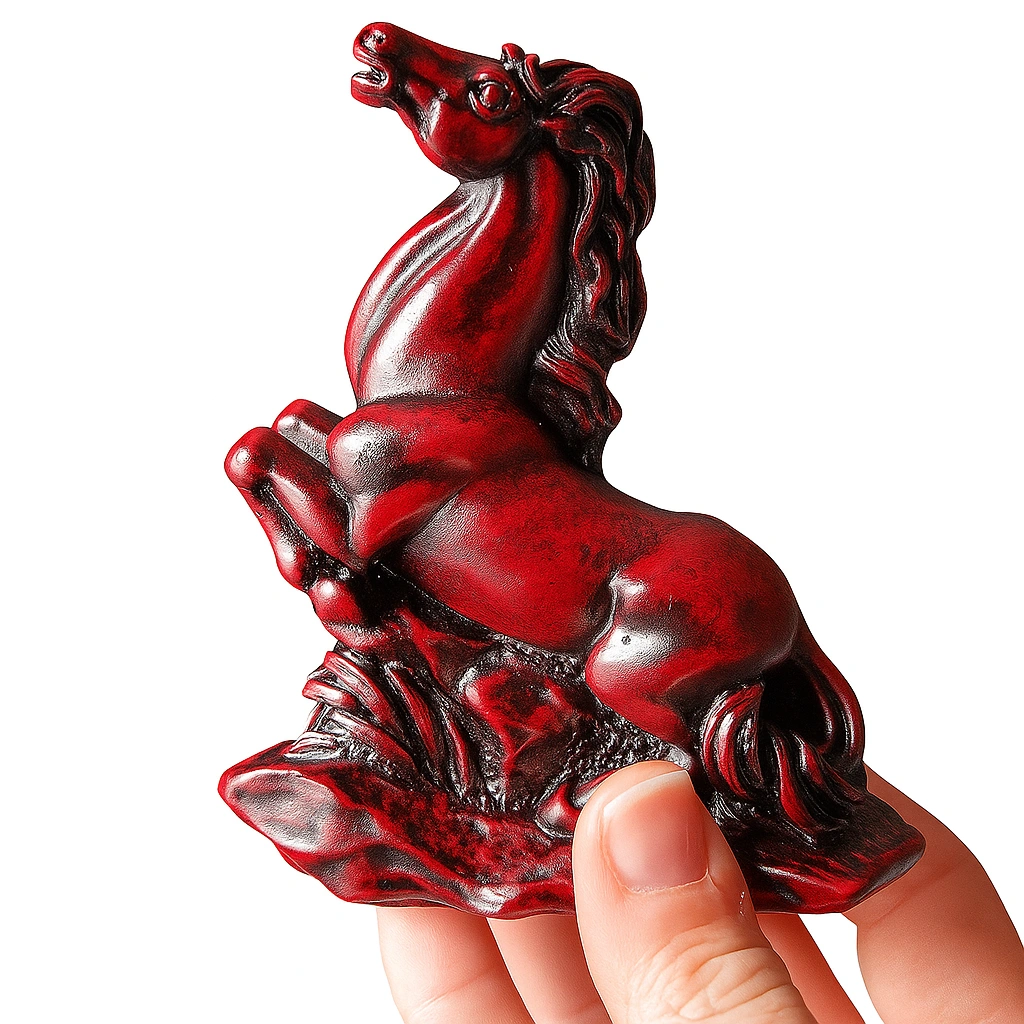 Statueta Cal rosu in doua picioare 2026, obiect feng shui pentru ...